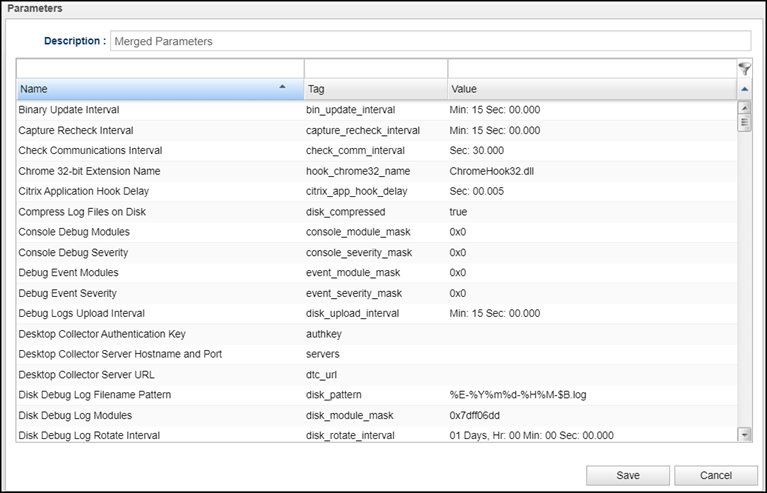 Edit Parameters
